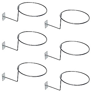 SnowTing Set of 6 Metal Hat Holder Wall Mount Hat Caps Wigs Organizer Display Racks Cowboy Ball Holder Hanger Hooks Hat Stand Display Wall Rack Silver