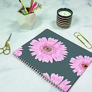 Brownline 2023 Pink Essential Monthly Planner, 14 Months, December 2022 to January 2024, Twin-Wire Binding, 8.875" x 7.125", Pink Daisy (CB1200G.05-23)