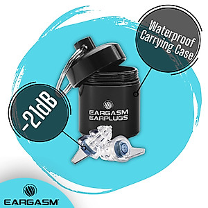 Eargasm Smaller Ears Earplugs for Concerts Musicians Motorcycles Noise Sensitivity Disorders and More! Two Different Sizes Included to Accommodate Smaller Ear Shapes! Blue