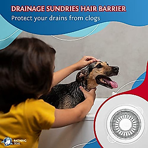 Disposable Drain Hair Catcher Stickers for Shower, White Mesh Stickers 4.3'', 25 PCS, Sticky Covers, Shower Drain Protector, Anti-Blockage