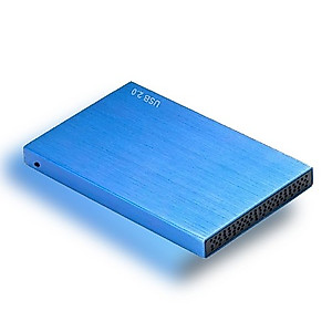 BIPRA (2 Pack) 2.5 Inch USB 2.0 Hard Drive Disk External Enclosure Case for 9.5mm & 7mm 2.5" SATA HDD and SSD (Black and Blue)