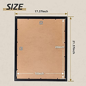 QDSSDECO 16"x20" Picture Frame Black Wood Frame with PS Board Hanging on the Wall Display Picture, Set of 3