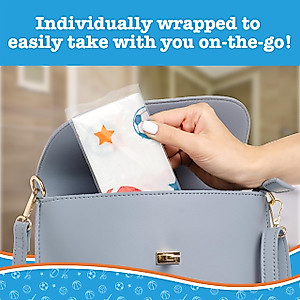 Disposable Toilet Seat Covers for Kids & Adults, 40 Pack - Protect from Public Toilet Germs While Potty Training & More - Extra Large, Waterproof, Portable, Individually Wrapped - Blue/Sports