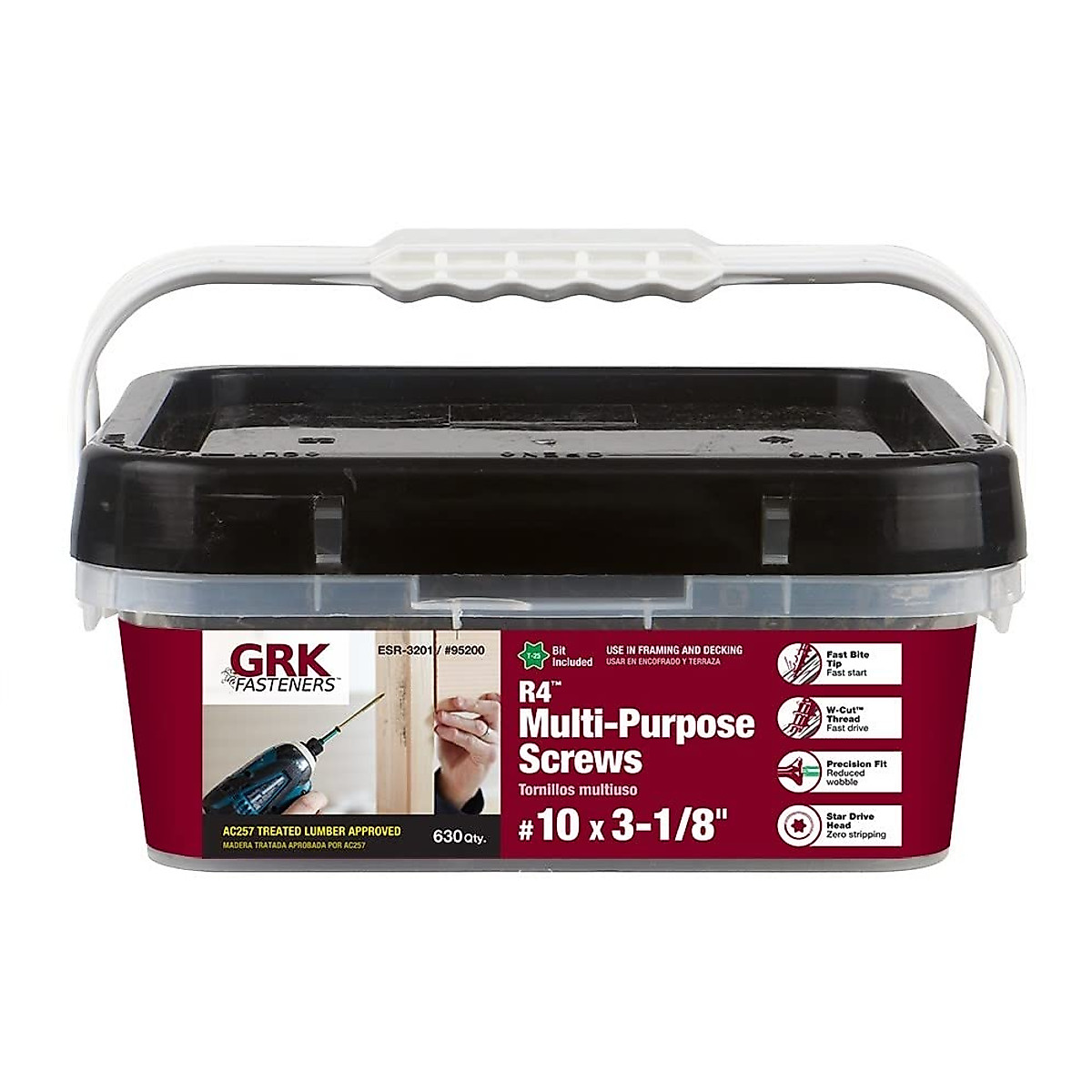 GRK Fasteners 95200 R4#10 x 3-1/8" Screws 630CT