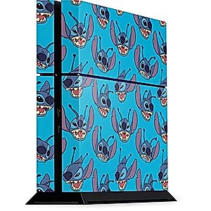 Skinit Decal Gaming Skin Compatible with PS4 Console - Officially Licensed Disney Lilo and Stitch Face Expression Pattern Design