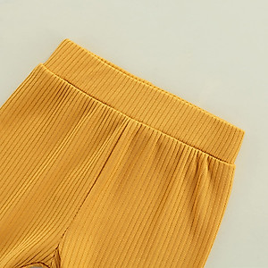 Hiusmilekid Newborn Infant Baby Girl Clothes Set Rainbow Romper Bodysuit Flare Pant Bell-Bottom Summer Outfit 3Pcs