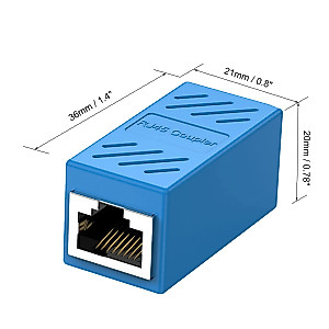UVOOI Ethernet Coupler Female to Female 2-Pack, 1000Mbps RJ45 Inline Coupler Connector Ethernet Extender Adapter for Cat8, Cat7, Cat6, Cat5 Ethernet Cable