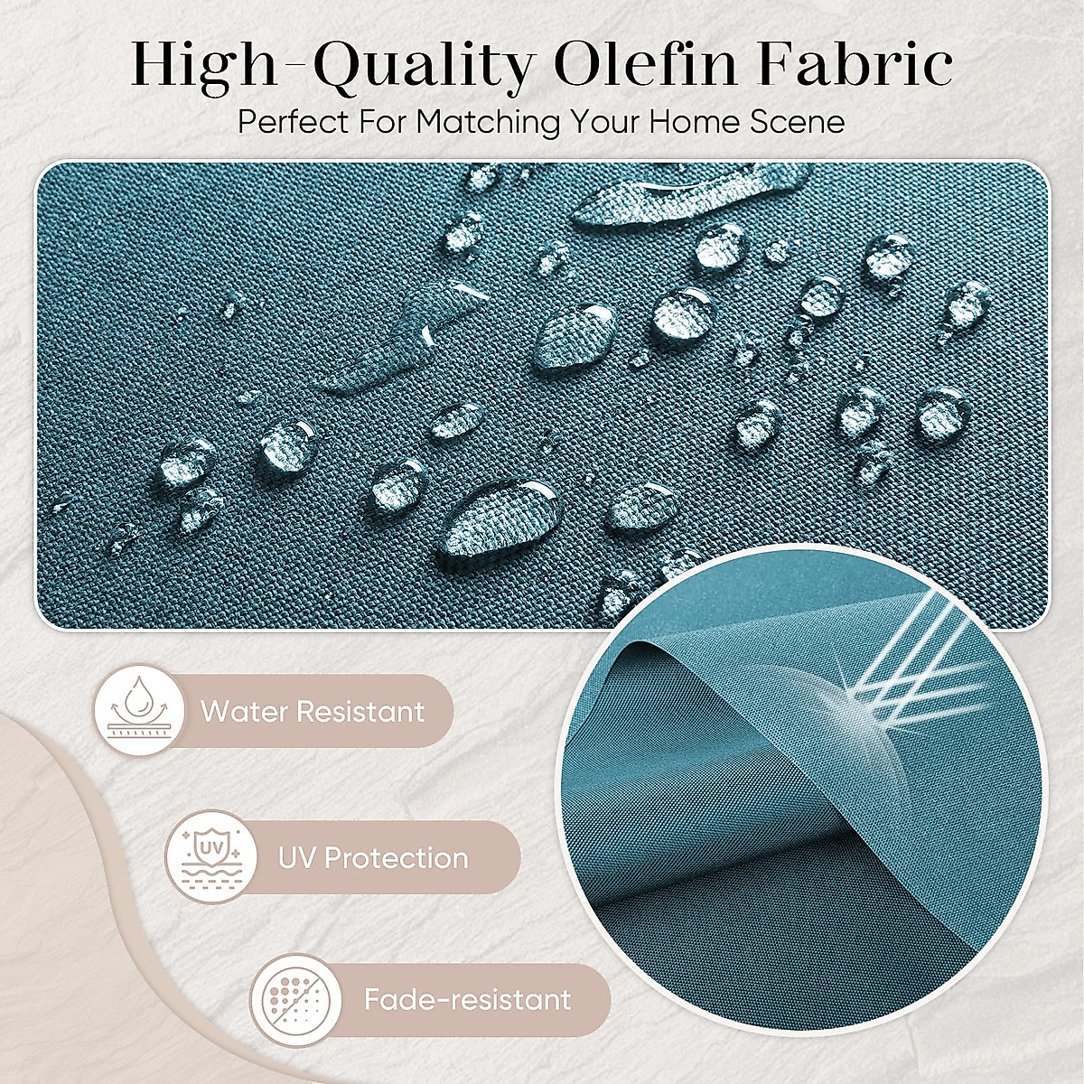 Outdoor Chair Cushions-Patio Chair Cushions Set of 2 with Removable Cover 22 X 25 Inch Outdoor Cushions for Patio Furniture Chair Sofa Couch-Lake Blue