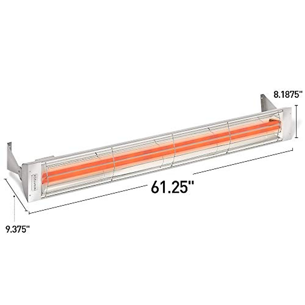 Infratech WD-6024 SS Stainless Steel 61.25” Dual Element Fixture 6000 Watt, 240 Volt, Stainless Steel