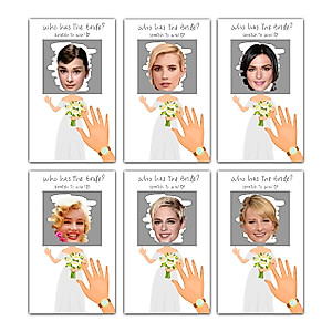 Bridal Shower Games - Who Has The Bride Scratch Off Celebrity Cards - Bachelorette Party Game Favor Decor- Wedding Party/Engagement Party Idea Activity - 36 Mini Size Cards(02)