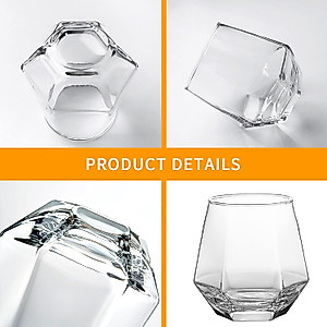 QAPPDA Wine Glass,Old Fashioned Cocktail Glass 10oz,Drinking Glass Cups For Beverages,Beer Glass Whisky Glass Vodka Cups Juice Cups Water Cups Liqueur Spirits Glasses Tequila Cups 8 pack