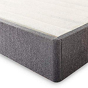 ZINUS Upholstered Metal and Wood Box Spring, 7.5 Inch Mattress Foundation, Easy Assembly, Fabric Paneled Design, Queen