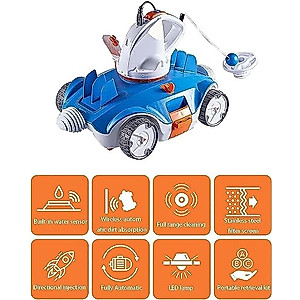 Cordless Robotic Pool Cleaner,Automatic Pool Robot Vacuum with Max 90 Mins Working Time, Self-Parking,Robotic Swimming Pool Cleaner for Above Ground Swimming Pools