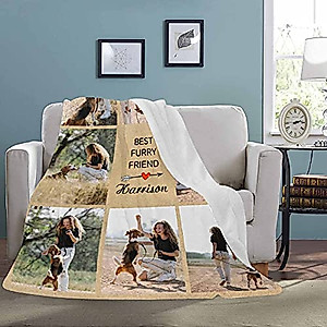 InterestPrint Custom Dog Photo Blanket - Personalized Picture Blankets for Pets Dog Lovers - Customized Gifts Using My Own Photos Throws 60" x 80"