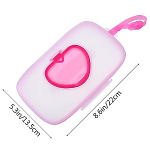 2Pcs On The Go Baby Wipes Dispenser Case Tissue Box Baby Wipe Holder Wipe Container for Outdoor Travel Car Pink