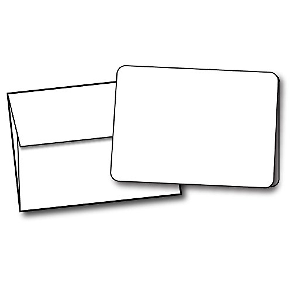 Desktop Publishing Supplies Heavyweight Blank White A2 Greeting Card Sets with Rounded Corners - 4.25" x 5.5" - 40 Folding Cards with Envelopes