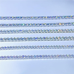 KMASAL 18k Gold Plated 1 Row 3MM Lab Simulated Diamond Iced Out Cubic Zirconia Chain Men's Hip-hop Tennis Choker Necklace Chain