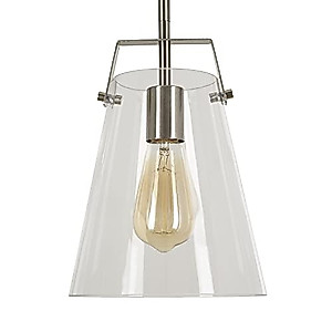 Catalina Lighting 23042-000 Modern 1-Light Bell-Shade Mini Pendant Ceiling Light, 8", Brushed Nickel