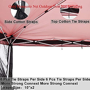 Mosquito Net for Outdoor Patio and Garden, Screen House for Camping and Deck, Gazebo Screenroom, Zippered Mesh Sidewalls for 10x 10' Gazebo (Black)