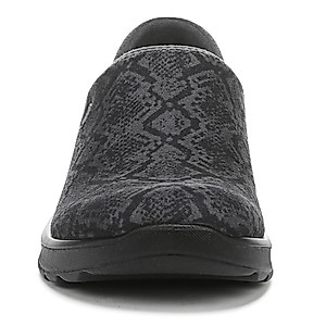 BZees Womens Getaway Slip-On Sneaker Grey Snake Print 7.5 M