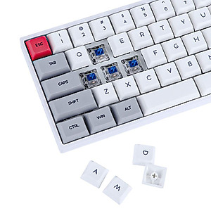 EPOMAKER SK66S 60% Keys Bluetooth 5.1 Wireless Wired Dual Mode Gateron Optical Mechanical Gaming Keyboard with RGB Backlight and PBT Heat Sublimation Keycaps (Gateron Optical Red, Grey White)