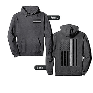 Thin Silver Line Flag Hoodie for Corrections Officers
