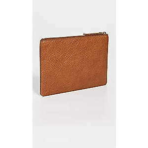 Madewell Women's The Leather Pouch Clutch, English Saddle, Tan, Brown, One Size