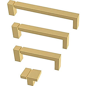 Franklin Brass Asymmetric Notched Cabinet Pull, Brass, 3-3/4 in (96 mm) Drawer Handle, 10 Pack, P40823K-117-C