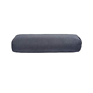 Manduka Yoga Rectangle Bolster Pillow - Firm, Removable eQua Cover, Easy Carry Handle - Thunder Grey, 28" x 11.75" x 5"