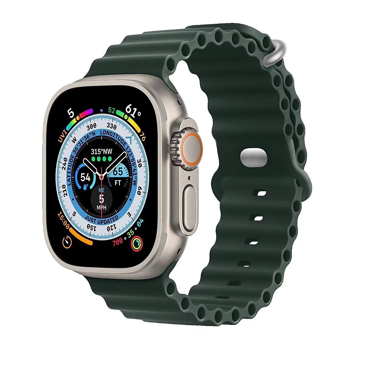 Ycysh Silicone Compatible with Apple Watch Ultra Ocean Band 49mm 45mm 44mm 42mm,Women Men Soft Sport Strap for iwatch Series Ultra 8 7 6 5 4 3 2 1 SE,Orange