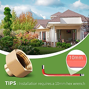 Minimprover 2PCS Brass Hex Swivel 1/4" NPT to 3/4 inch Female GHT Garden Hose Thread Connector Adapter,Garden Hose Pipe Fitting For Fuel/AIR/Water/Oil/Gas WOG