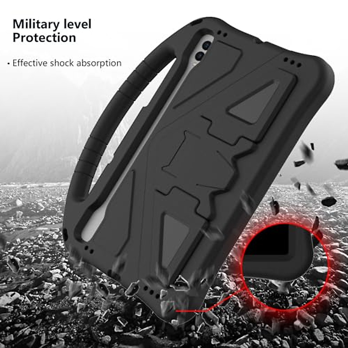 ESSTORE Kids Case Compatible with Samsung Galaxy Tab S9 11"/Tab S9 FE 10.9"/Tab S8 11"/Tab S7 11" Shockproof Children Friendly EVA Foam Protective Stand Handle Cover with Shoulder