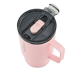 REDUCE Hot1 18 oz Hot1 Stainless Steel Insulated Mug with Temperature Adjusting Lid - Dual-Wall Vacuum, Cupholder Friendly - Keeps Drinks Hot for 6 Hours - Ideal for Coffee, Tea & Other - Pink Salt