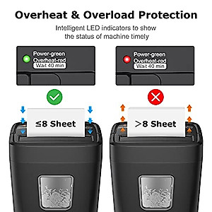 Bonsaii 8-Sheet Cross Cut Paper Shredder, Credit Cards/Mail/Staples/Clips Shredder for Home Use with 4.2 Gallon Bin (C261-C)