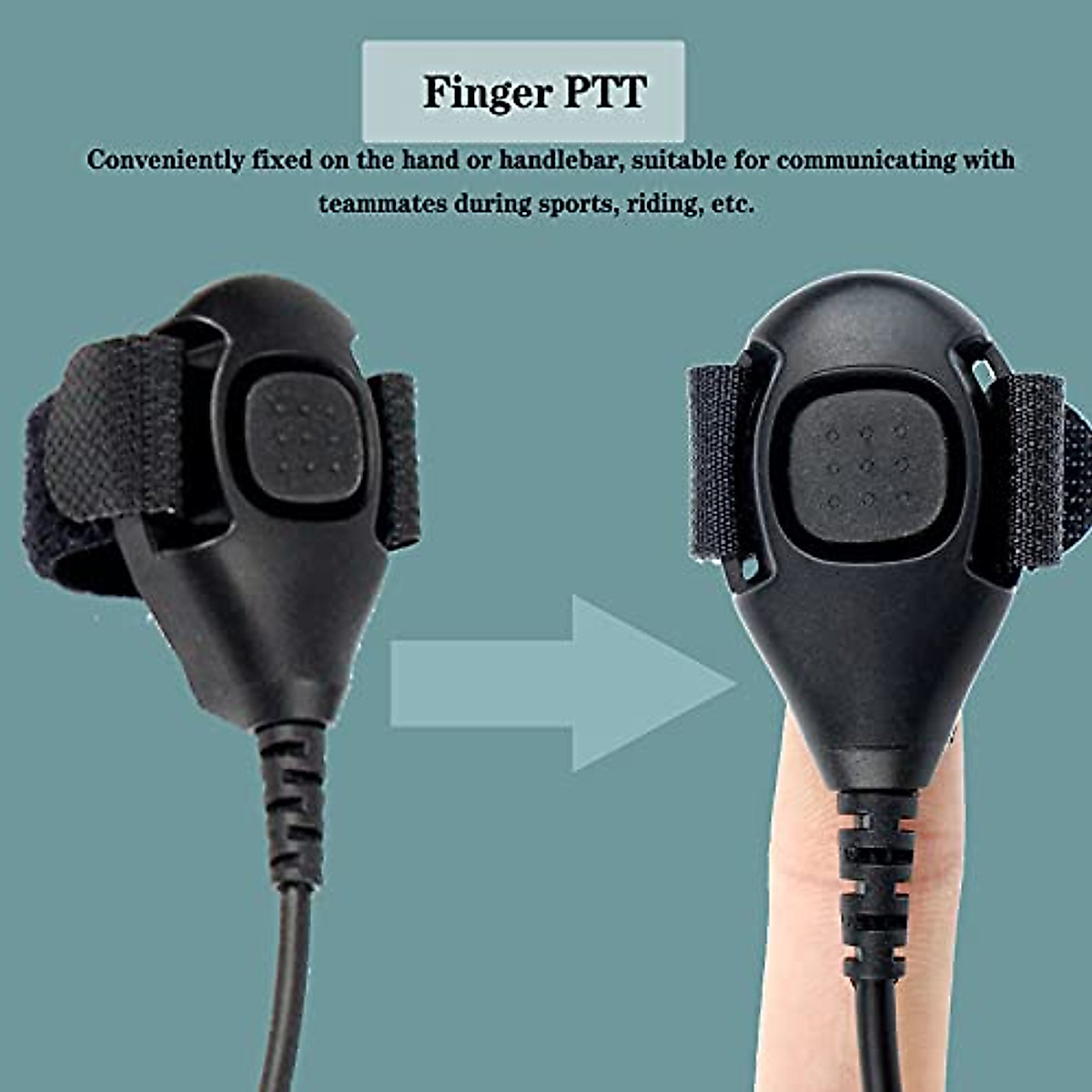 Retevis Behind-The-Head Walkie Talkie Earpiece with Boom Mic 2 Pin, Compatible RT22 RT21 H-777 RT68 RT19 pxton Arcshell Walkie Talkies, Two Way Radio Headset with Finger PTT(1 Pack)