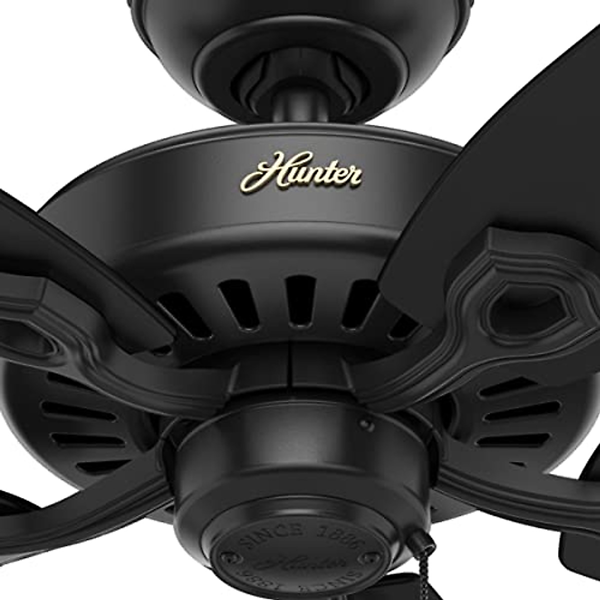 Hunter Fan Company 53243 Builder Elite Indoor Ceiling Fan with Pull Chain Control, 52", Matte Black