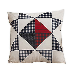 Throw Pillow by Virah Bella - Diamond Star - 18" x 18" Decorative Accent Pillow - Cabin & Farmhouse Couch Décor
