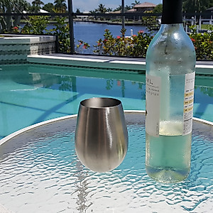 Palm City Products Stainless Steel Stemless Wine Glasses - 2 Piece Set