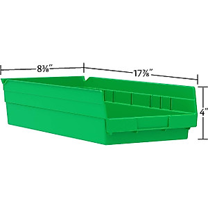 Akro-Mils 30158 Plastic Nesting Shelf Bin Box, (18-Inch x 8-Inch x 4-Inch), Red, (12-Pack)