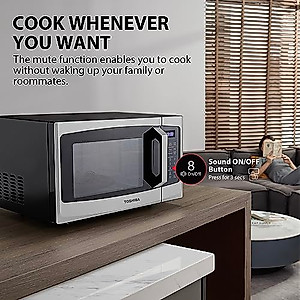TOSHIBA ML-SEM23P(SS) Smart Countertop Microwave, Voice Control with Alexa, Free Recipes in APP, Kitchen Essentials, Mute Function & ECO Mode, 900W, 0.9 Cu Ft, With 10.6" Turntable, Stainless Steel