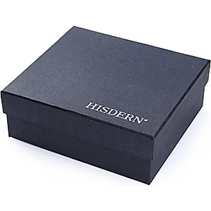 HISDERN Lot 3 PCS Ties for Men Business Ties and Pocket Square Sets with present Box Classic Silk Tie Collection & Handkerchief