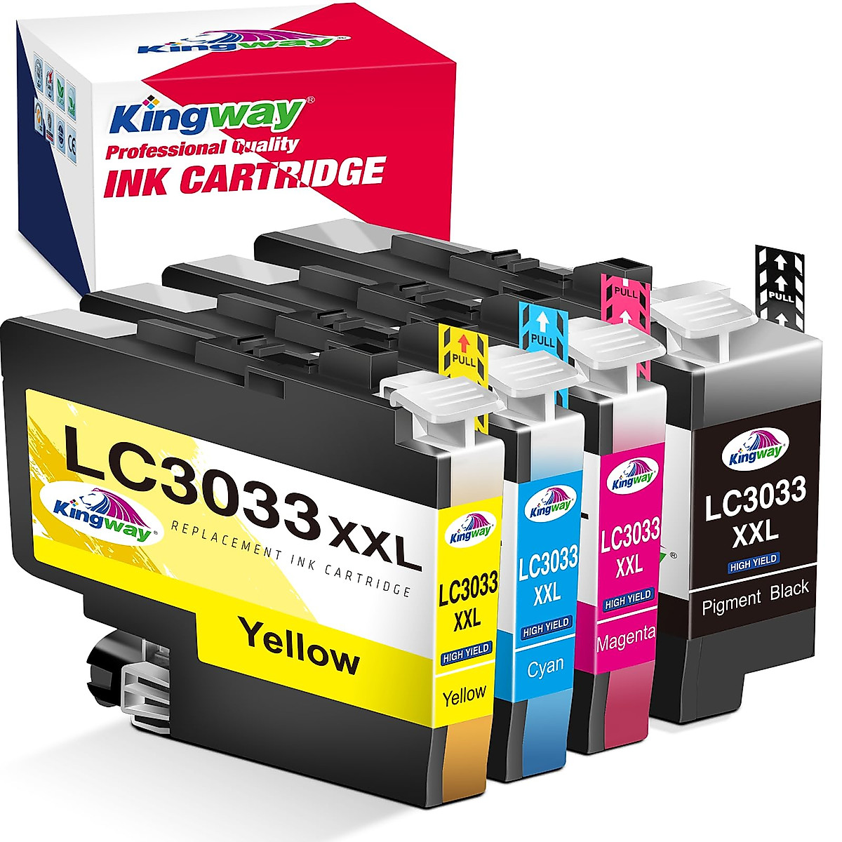 Compatible for Brother LC3033 Ink Cartridges Replacement for LC3033 BK/C/M/Y Ink Cartridges Brother use with Brother MFC-J995DW MFC-J995DWXL MFC-J815DW MFC-J805DW MFC-J805DWXL, 4 for LC3033 LC3035 Ink