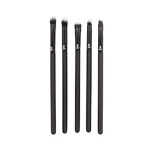 MODA Pro 5pc Deluxe Eye Makeup Brush Kit, Includes - Shader, Crease, Detail, Smudger, and Liner Brushes (Black)