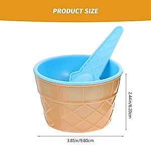 Zerodeko 4 Sets Plastic Dessert Cups with Spoon Reusable Ice Cream Bowls Sundae Cups Yogurt Dessert Bowls Ice Cream Treat Cups for Home Party Supplies Kids Mixing Bowls