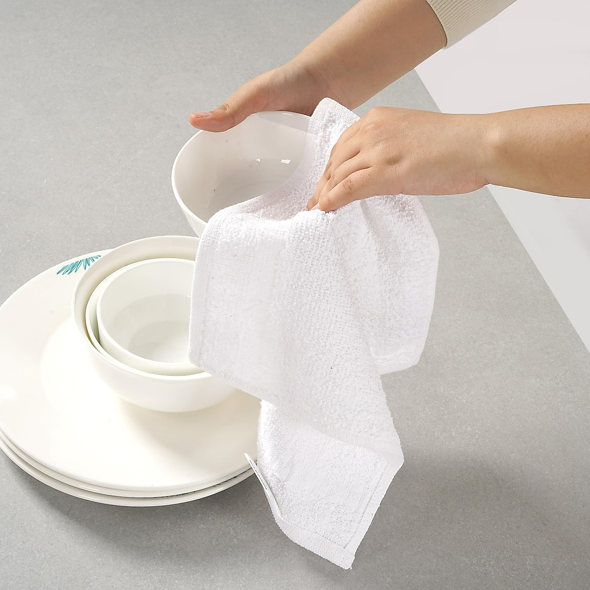 20 Piece Kitchen dish cloths Set - 100% Cotton Dish Towels, Heat Resistant Kitchen Mittens And Pot Holder Set, Reusable Dish Rags For Washing Dishes, Absorbent Dish Towels For Kitchen Drying - Beige