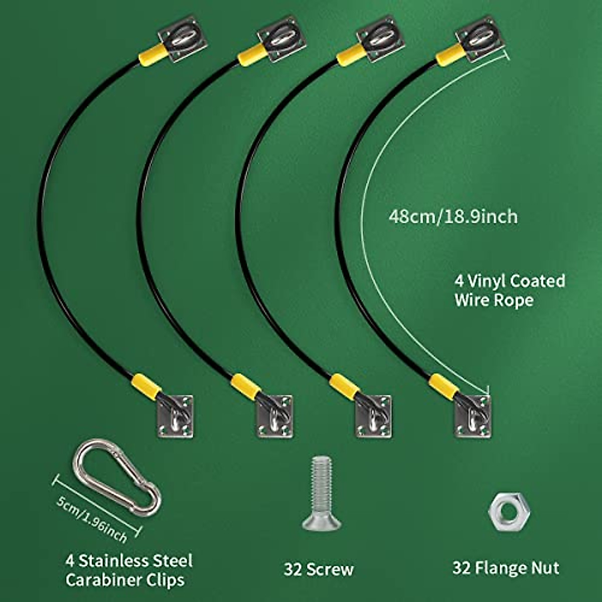 Trash Can Lid Lock,Trash Can Locks for Animals Stop from Rummaging Metal Universal Lid Lock for Outdoor Garbage Cans-Durable Rubber Coated Braided Wire Rope(2 Pack)… (4 Packs, Yellow)