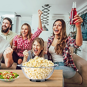 Stir Popcorn Popper, Electric Hot oil Popcorn Popper Maker with Nonstick Plate and Clear Bowl, Popcorn Machine 10-Cup Great for Home Party Kids