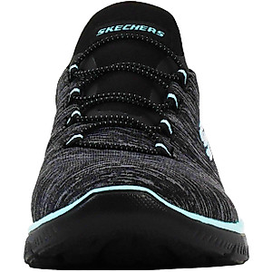 Skechers Women's Summits-Quick Getaway Black/Aqua Sneaker 8.5 W US