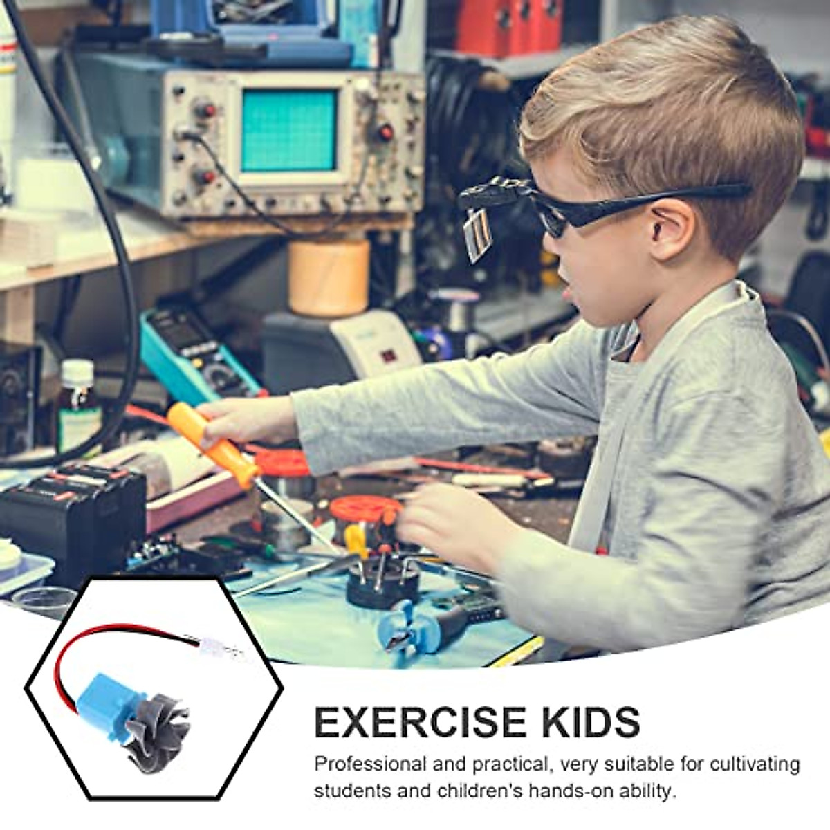 TEHAUX 1set Hydroelectric Teaching Science Portable Kit Physical Wind Small Water Crank Generator Hand Student Emergency Practical Tool Experiment Kits Electricity Manual Power