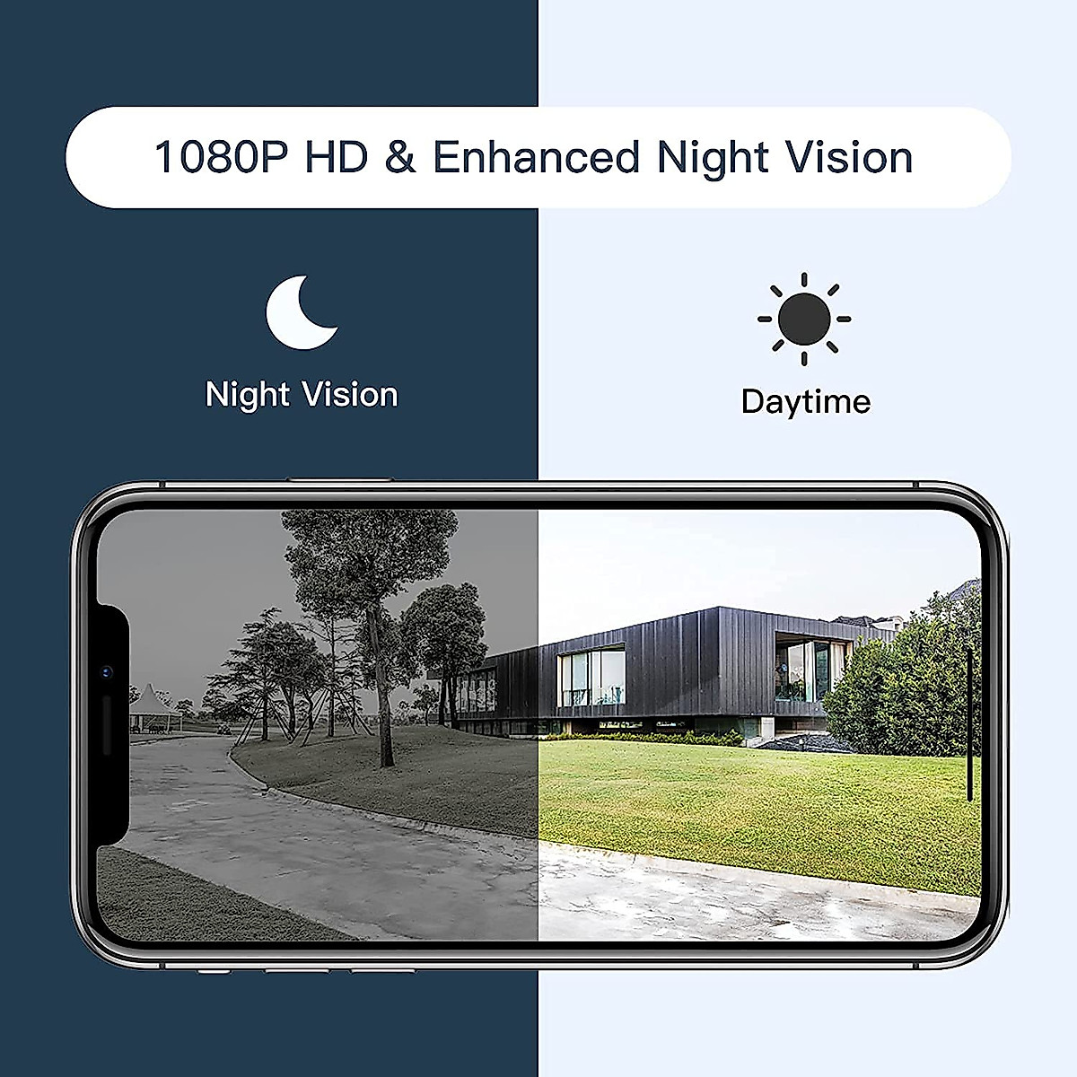 LAXIHUB Security Camera Outdoor 1080P Full HD, 2.4G WiFi Plug-in Camera, Motion & Noise Detection IP65 Waterproof, Night Vision, Two Way Audio-Compatible with Alexa & Google